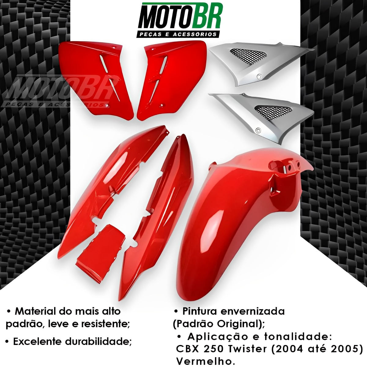Kit Carenagem Completo Cbx 250 Twister 2004 A 2005 Vermelho Motobr