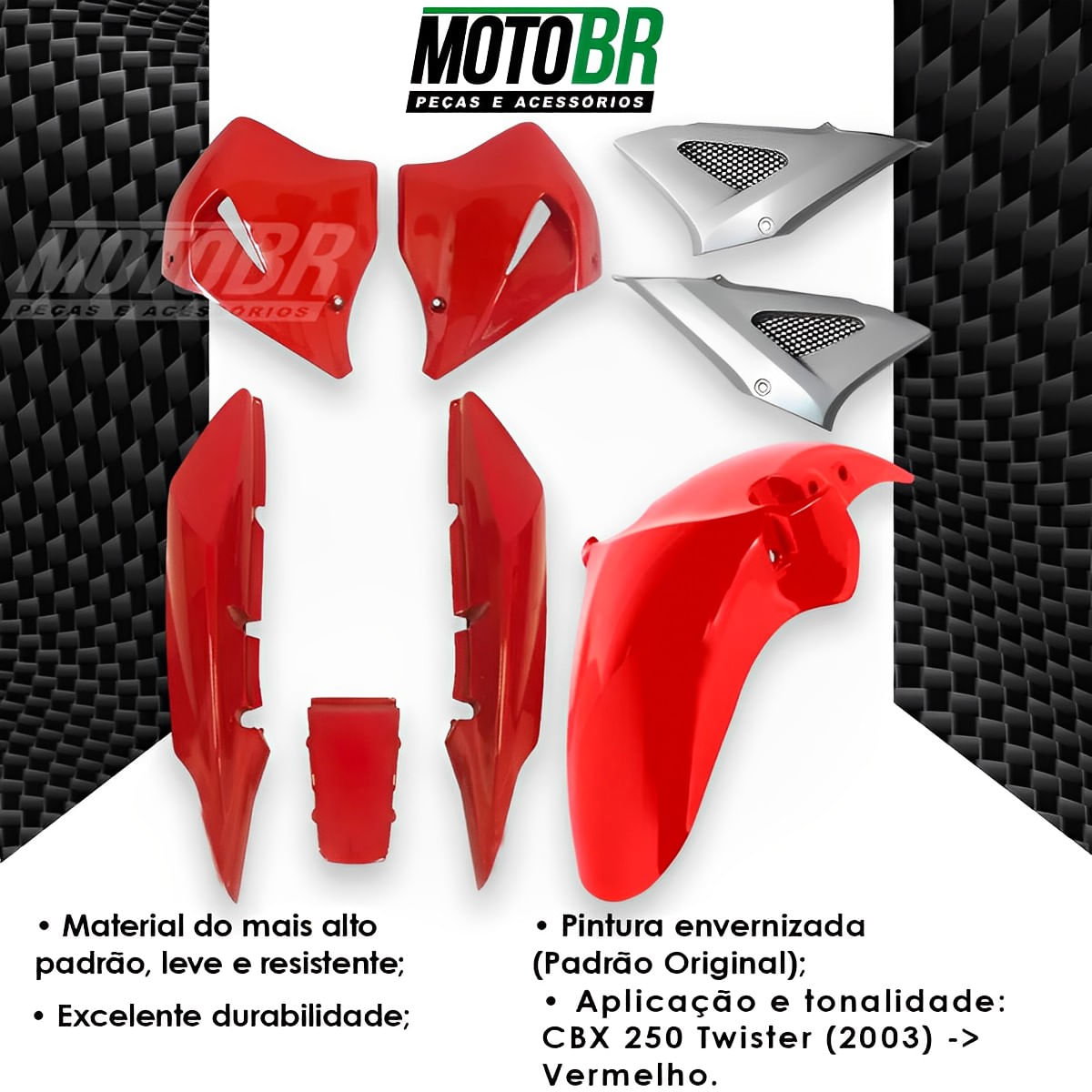 Kit Carenagem Completo Cbx 250 Twister 2003 Vermelho