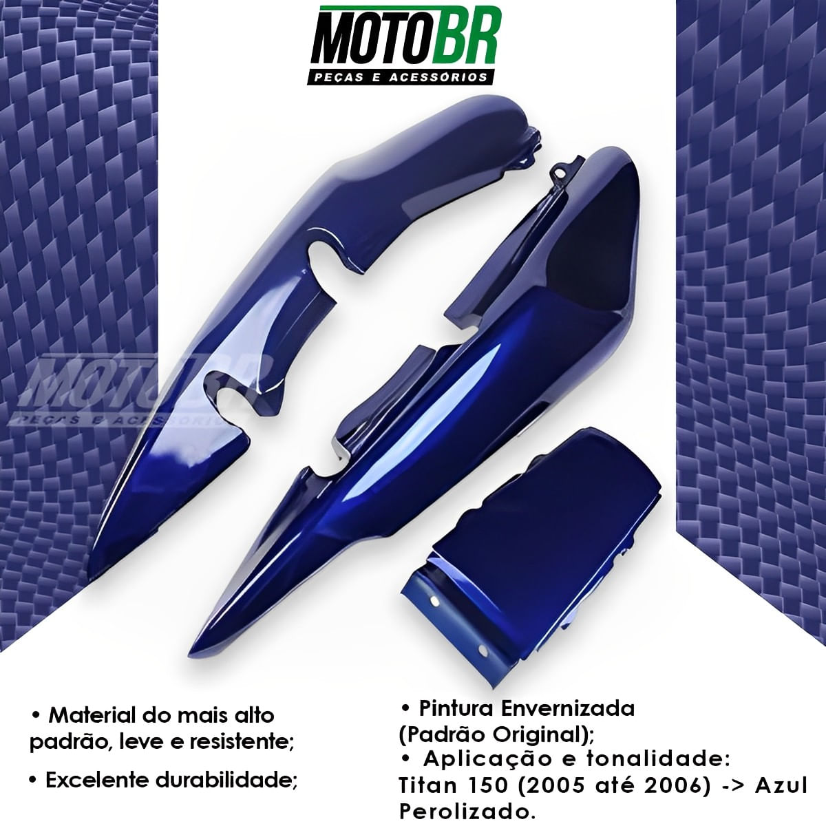 Rabeta Completa Titan 150 2005 Até 2006 Azul Iguape Pérola - MotoBR