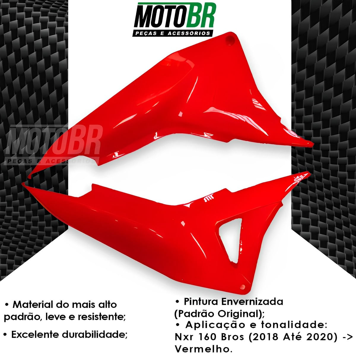 Tampa Lateral NXR 160 Bros 2018 A 2020 Vermelho - Sportive - MotoBR