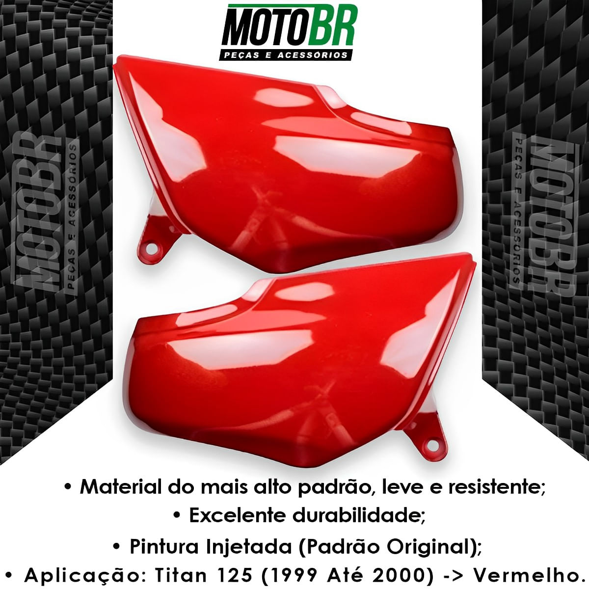 Tampa Lateral CG Titan 125 1999 Até 2000 Vermelho Ipiranga - MotoBR