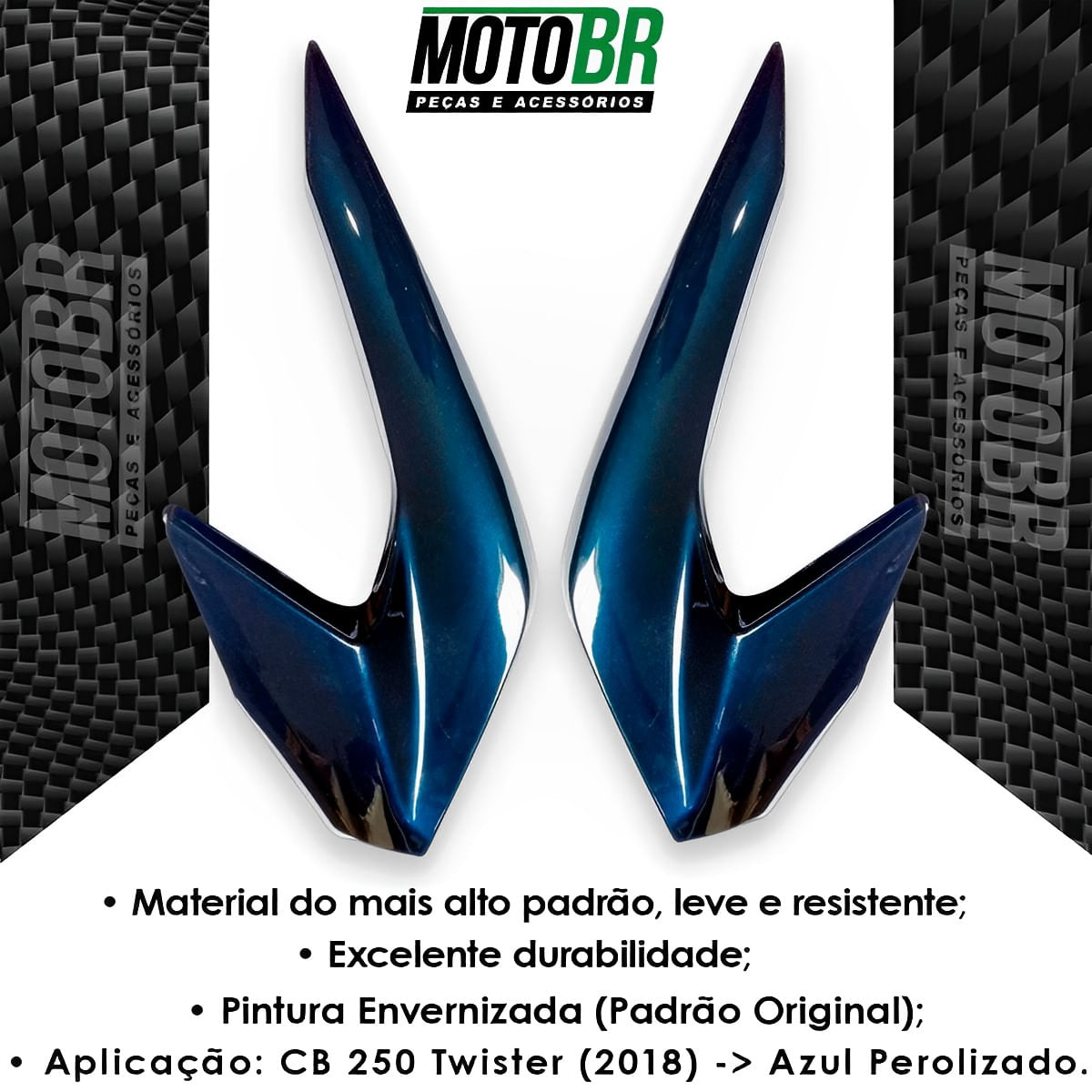 Carenagem Farol Lateral CB 250 Twister 2018 Azul Perolizado