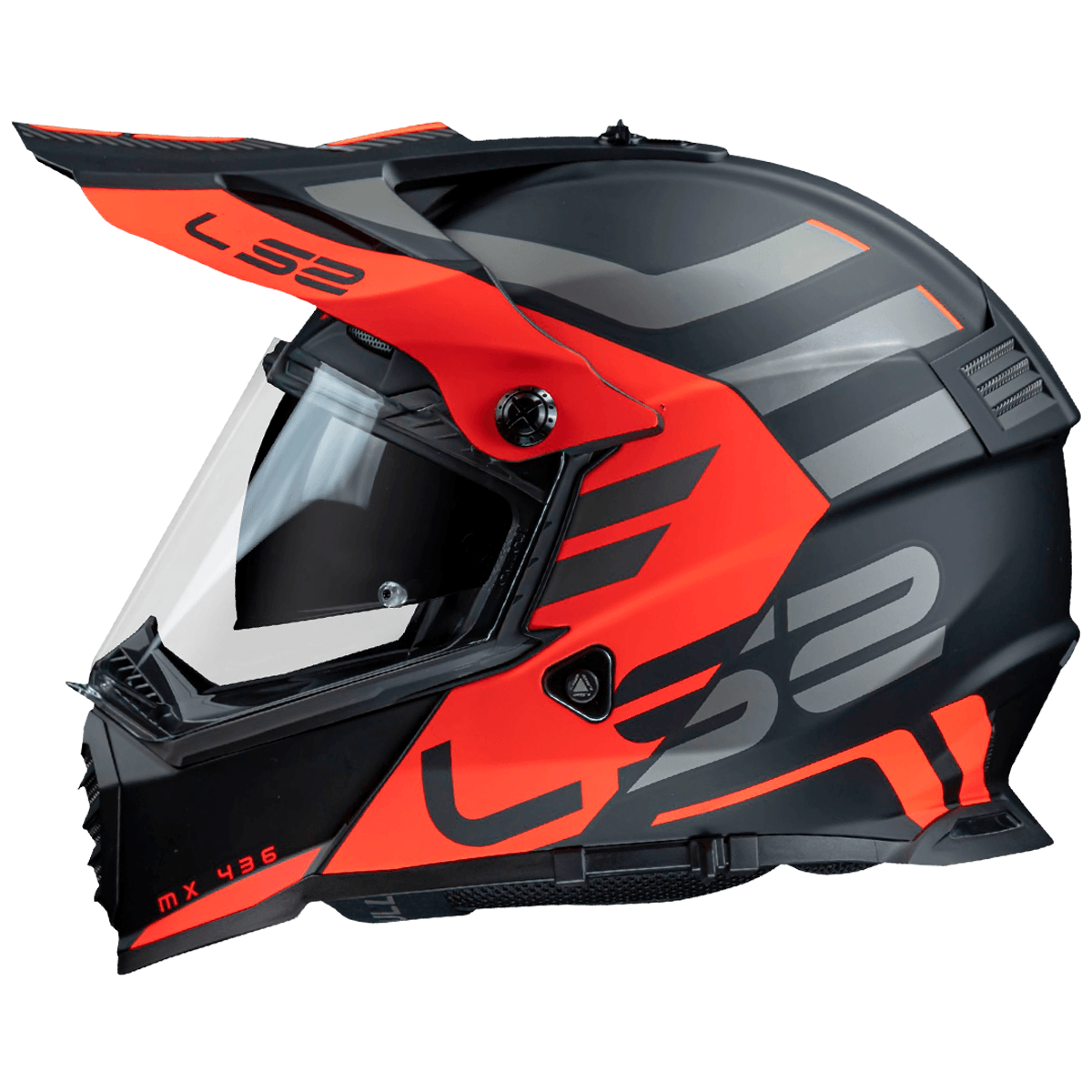 Capacete LS2 MX436 Pioneer Evo Adventure Fosco Preto Laranja - MotoBR