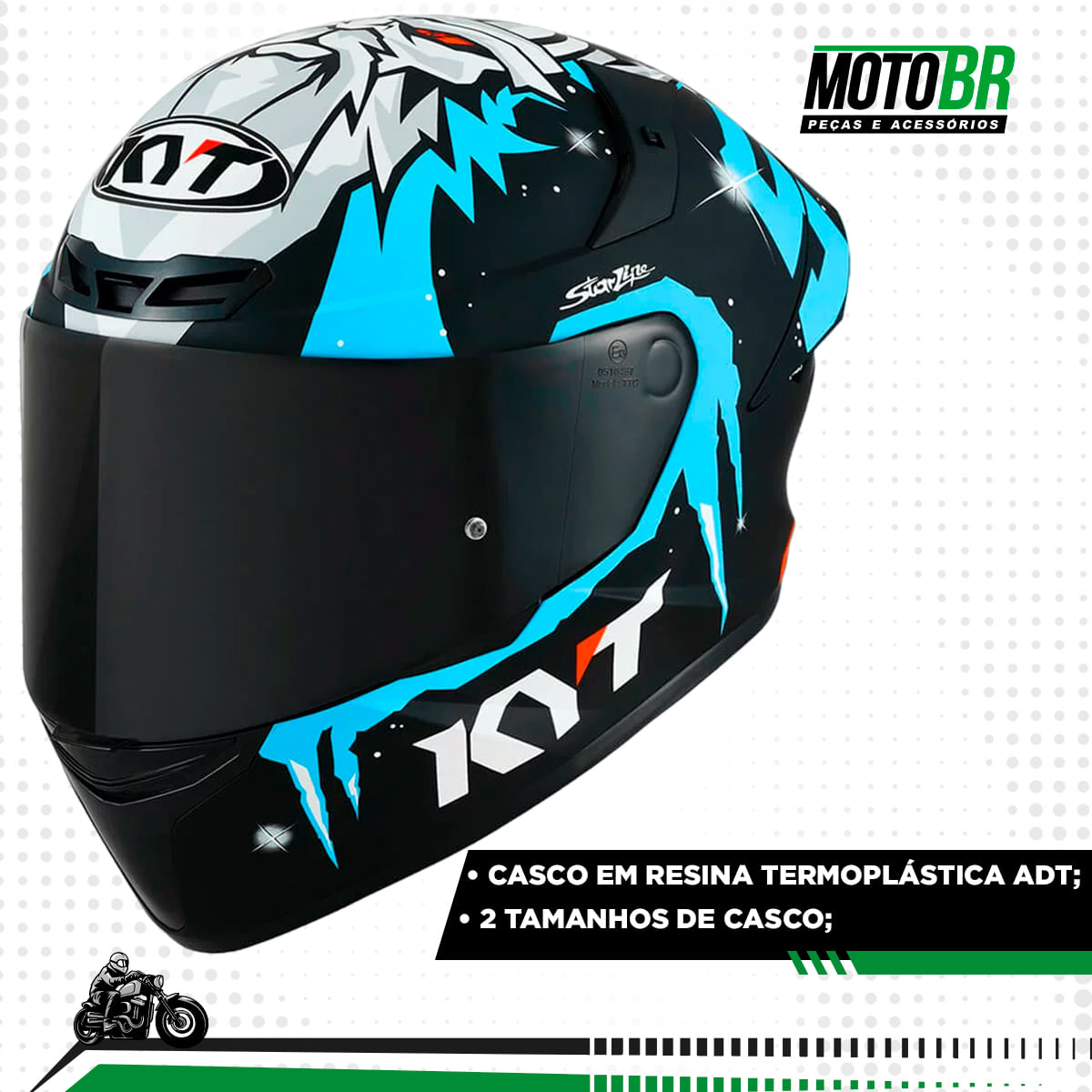 Capacete Original KYT TT Course Masia Winter Test - MotoBR