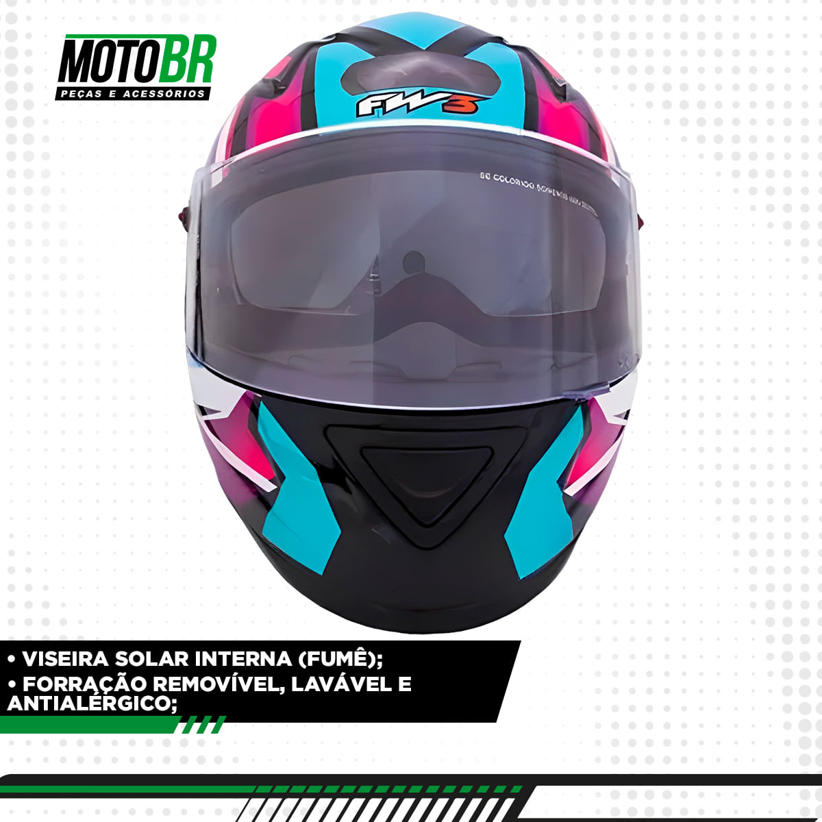 Capacete FW3 GTX Fox Azul - MotoBR