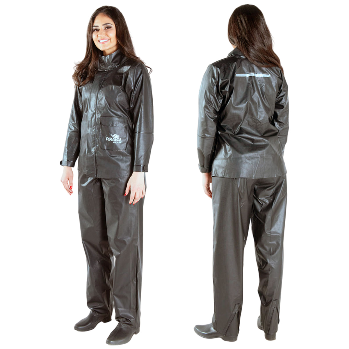 Capa Chuva PVC Plus Feminino Preto - Piraval - MotoBR