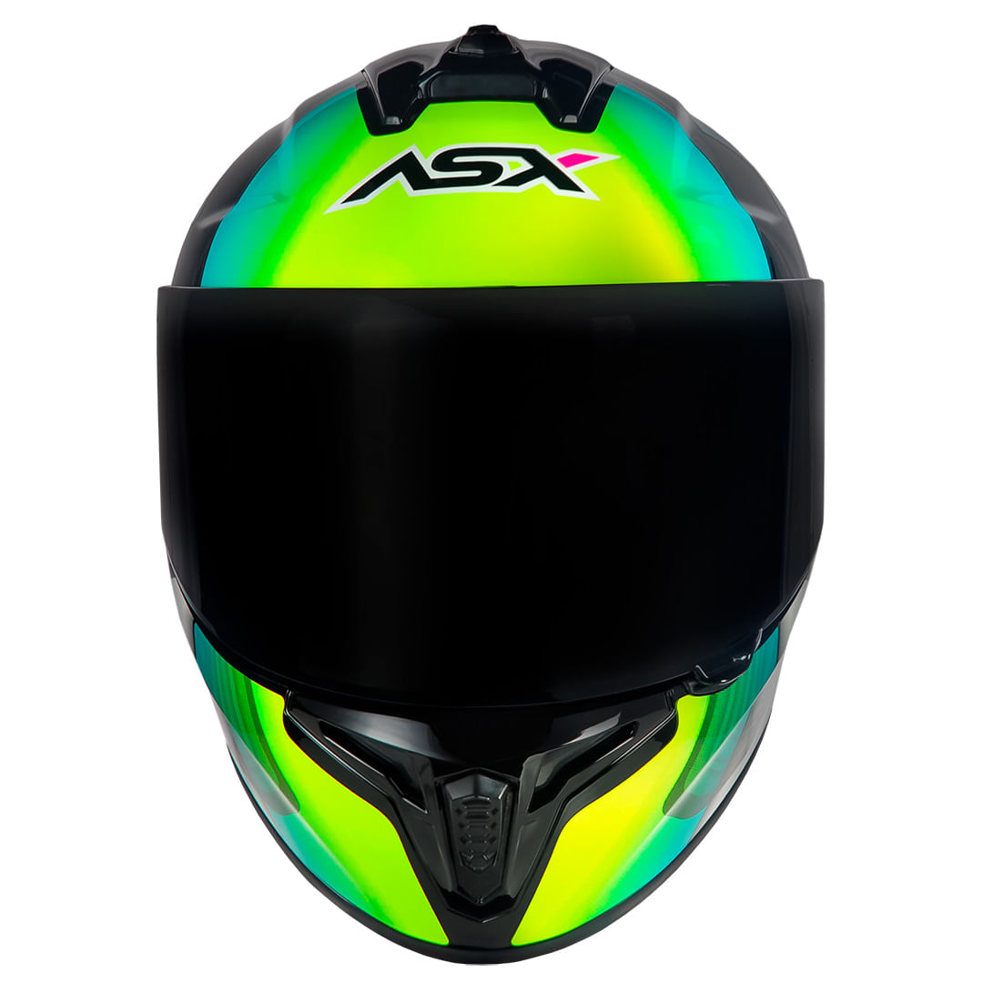 Capacete ASX Draken Striker Preto Amarelo Rosa - MotoBR