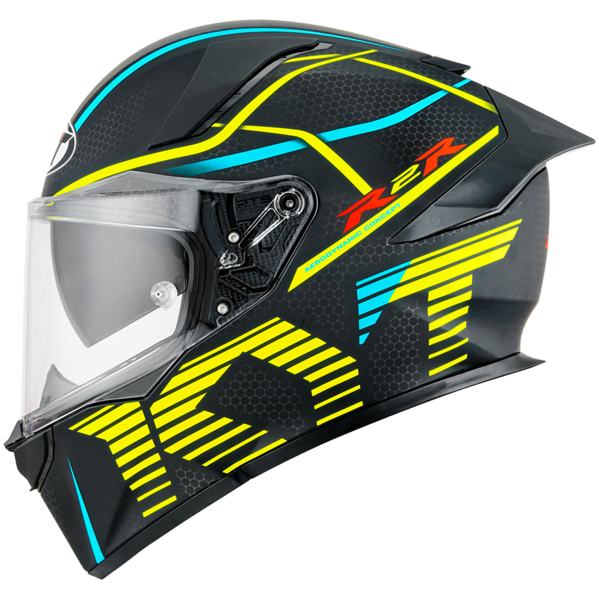 Capacete KYT R2R Concept Fosco Preto Amarelo