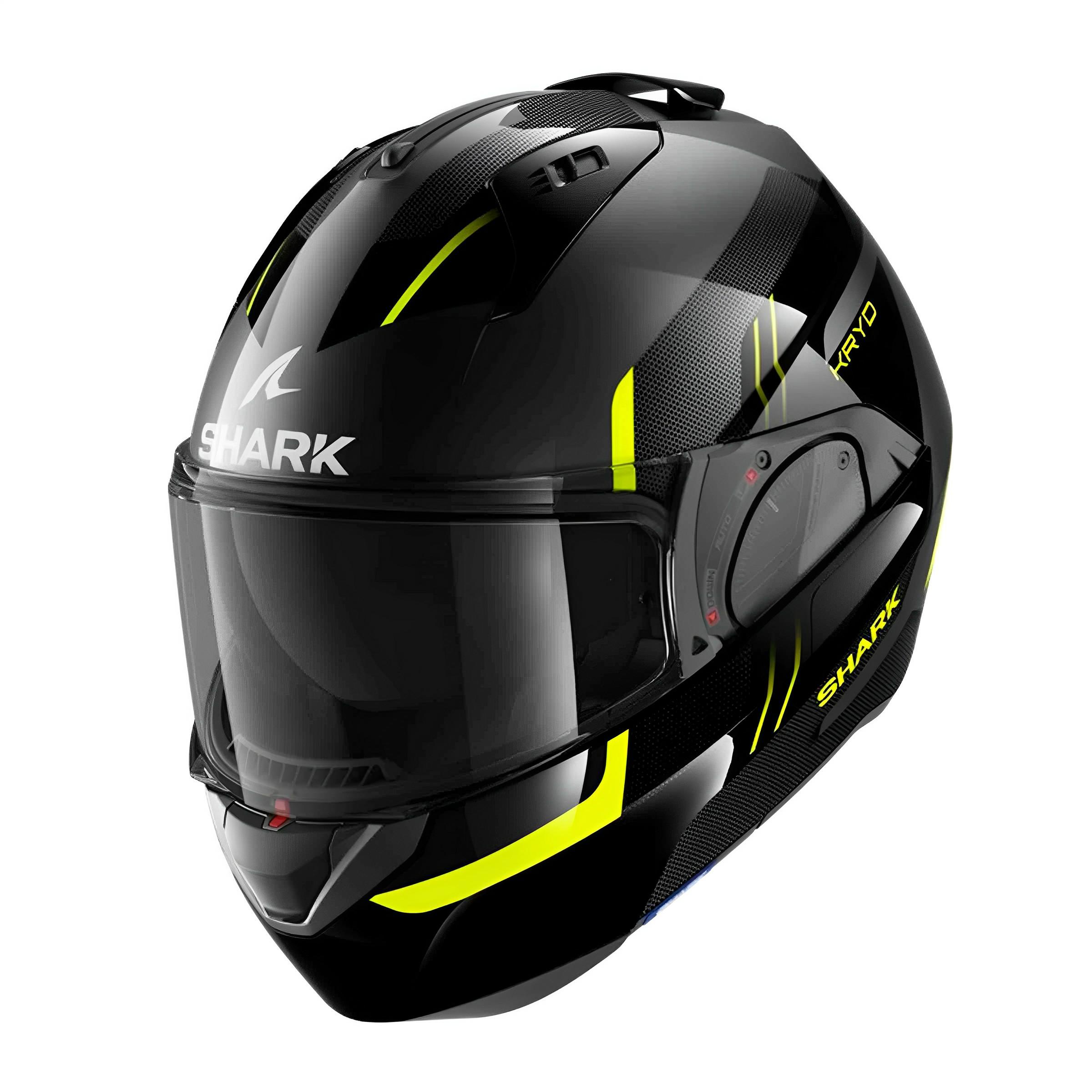 Capacete Shark Evo ES Kryd Preto Antracite Amarelo AKY - MotoBR