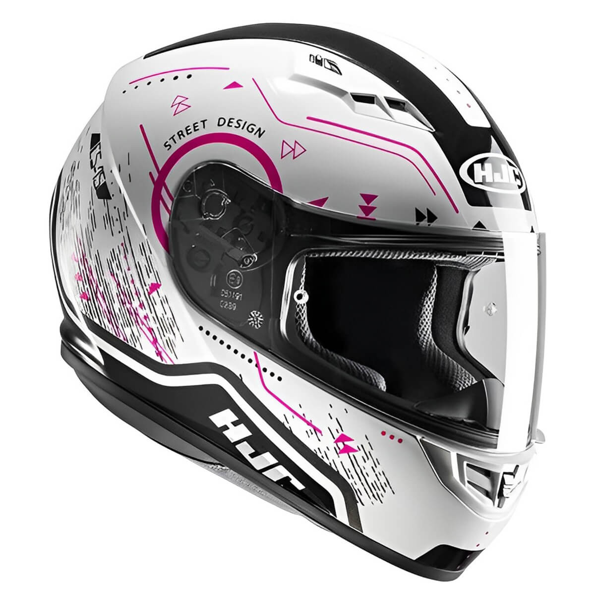 Capacete Original HJC CS 15 Safa Branco Rosa - MotoBR