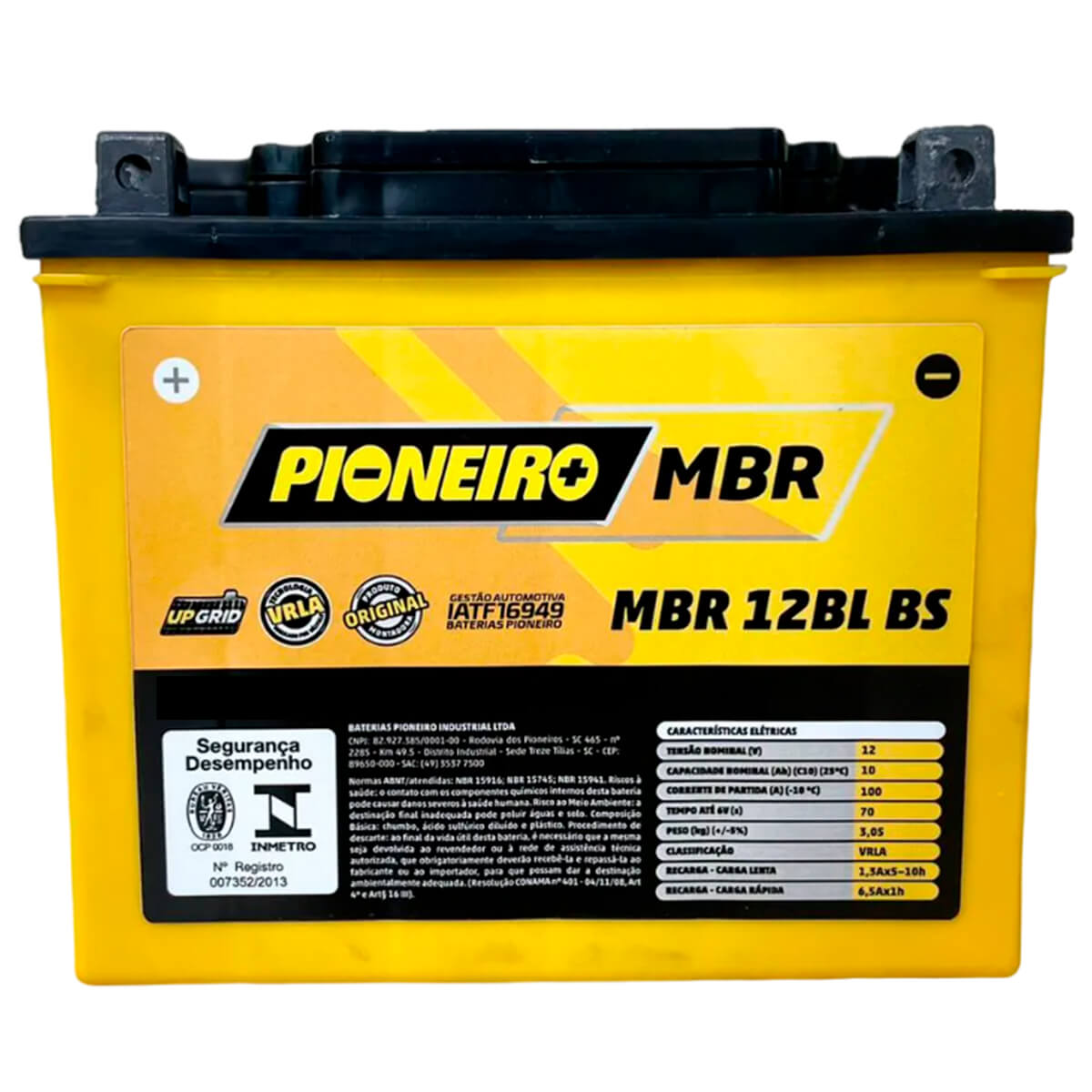 Bateria Pioneiro YTX12B-BS MBR 12BL-BS Fazer 600 XJ6 Cbr 1100 VT 1100 ...