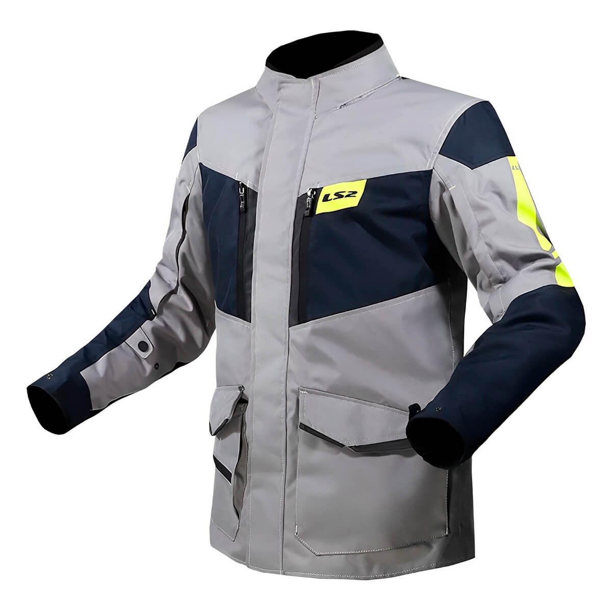 Jaqueta LS2 Metropolis Evo Titanium Azul Amarelo - MotoBR